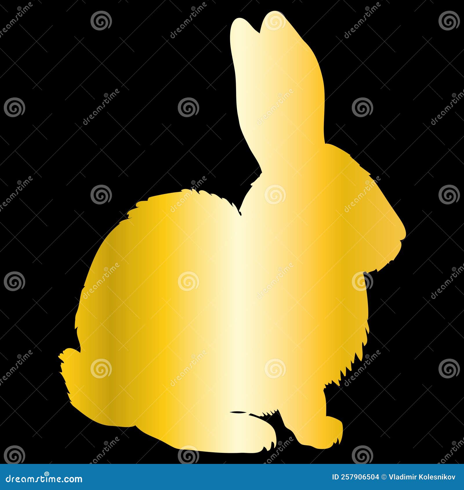 Realistic Golden Rabbit. Gold Metallic Bunny Stock Vector ...