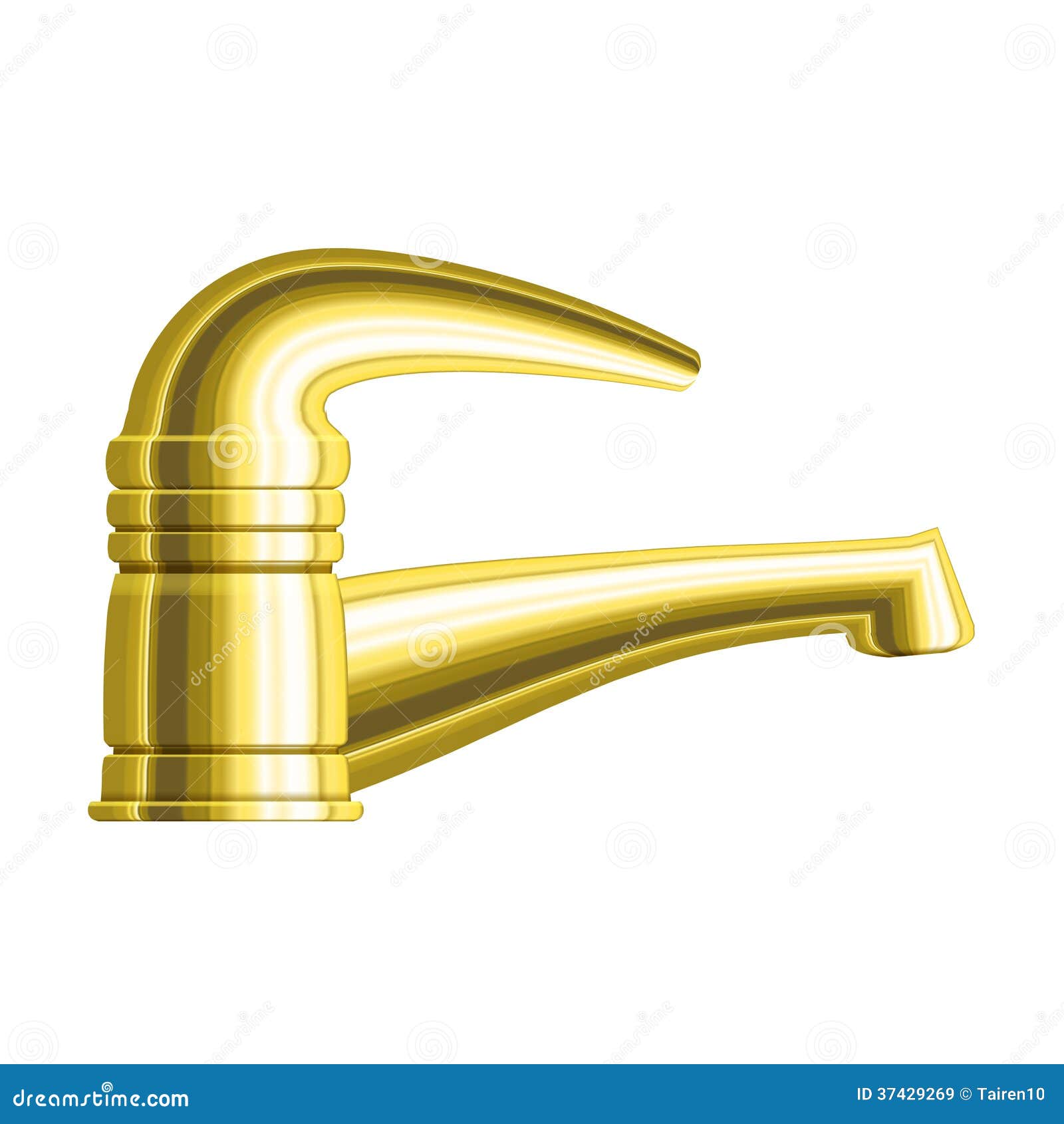 Realistic golden water tap stock vector. Illustration of facet - 37429269