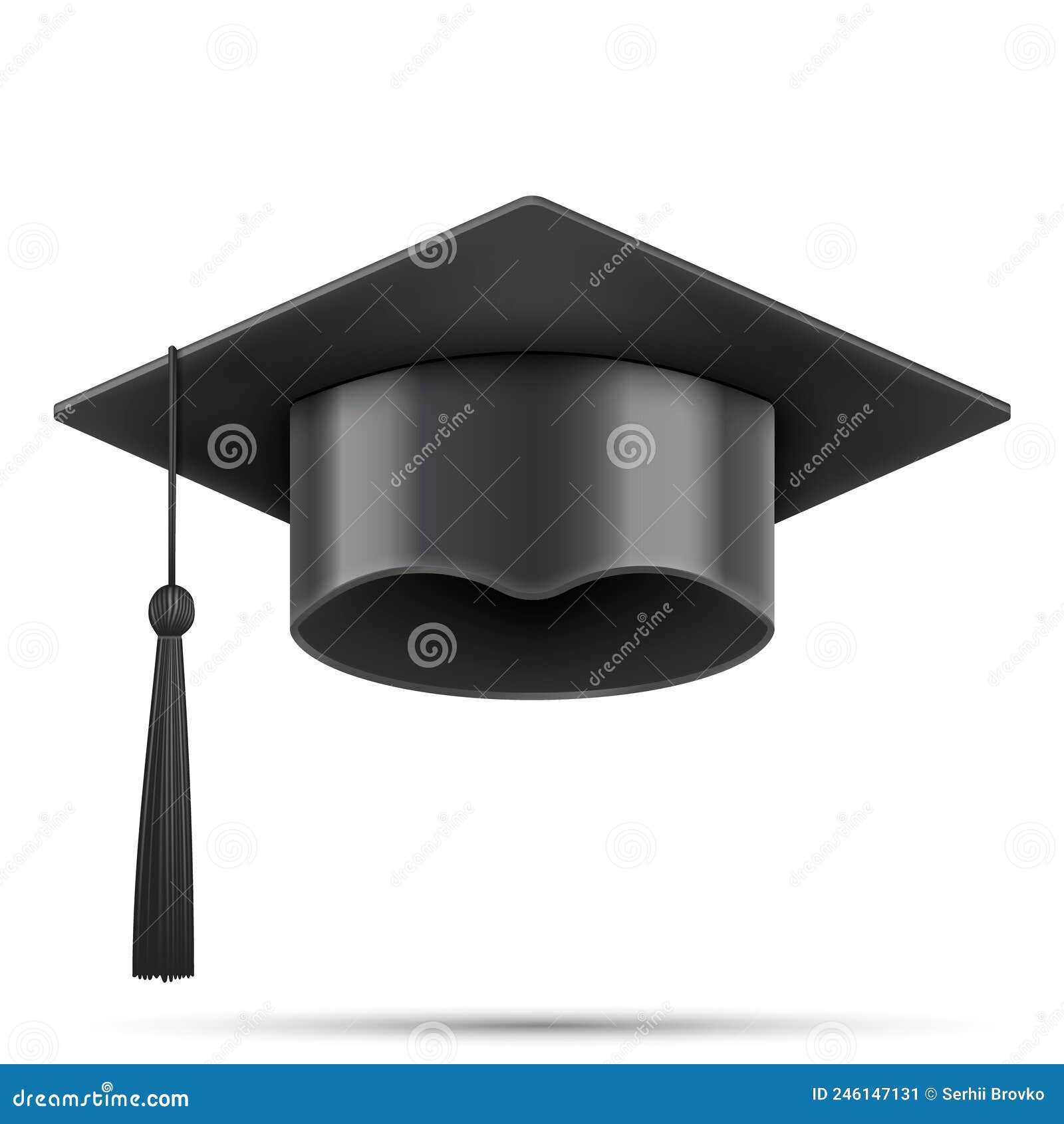 Realistic University Graduation Academic Black Cap For Students. School ...