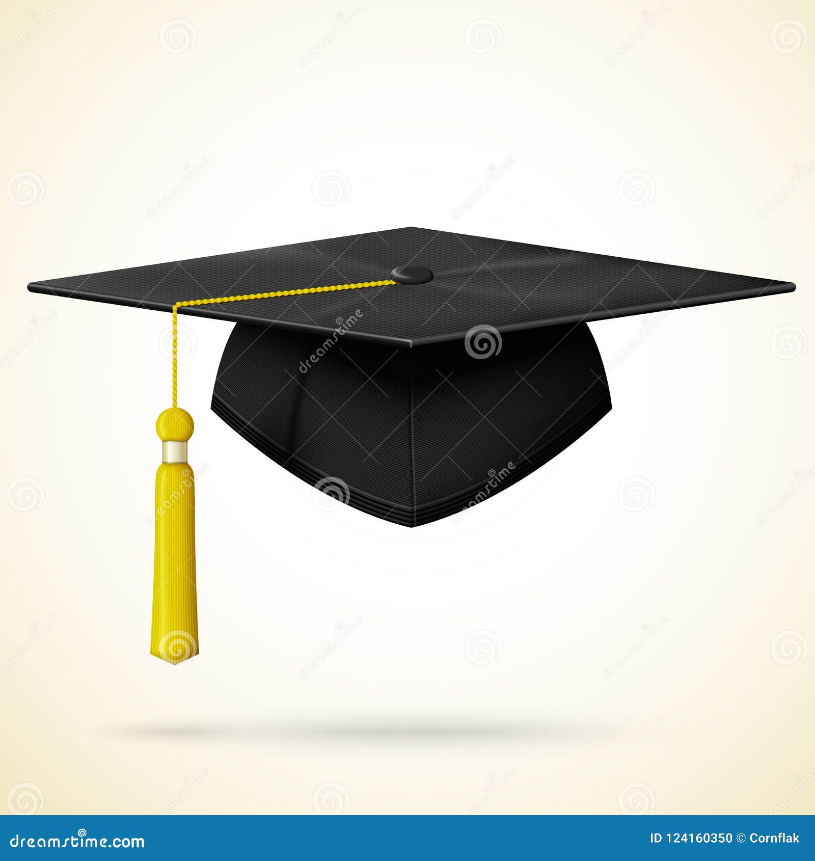 Realistic Graduation Cap And Diploma Scroll Isolated On White ...
