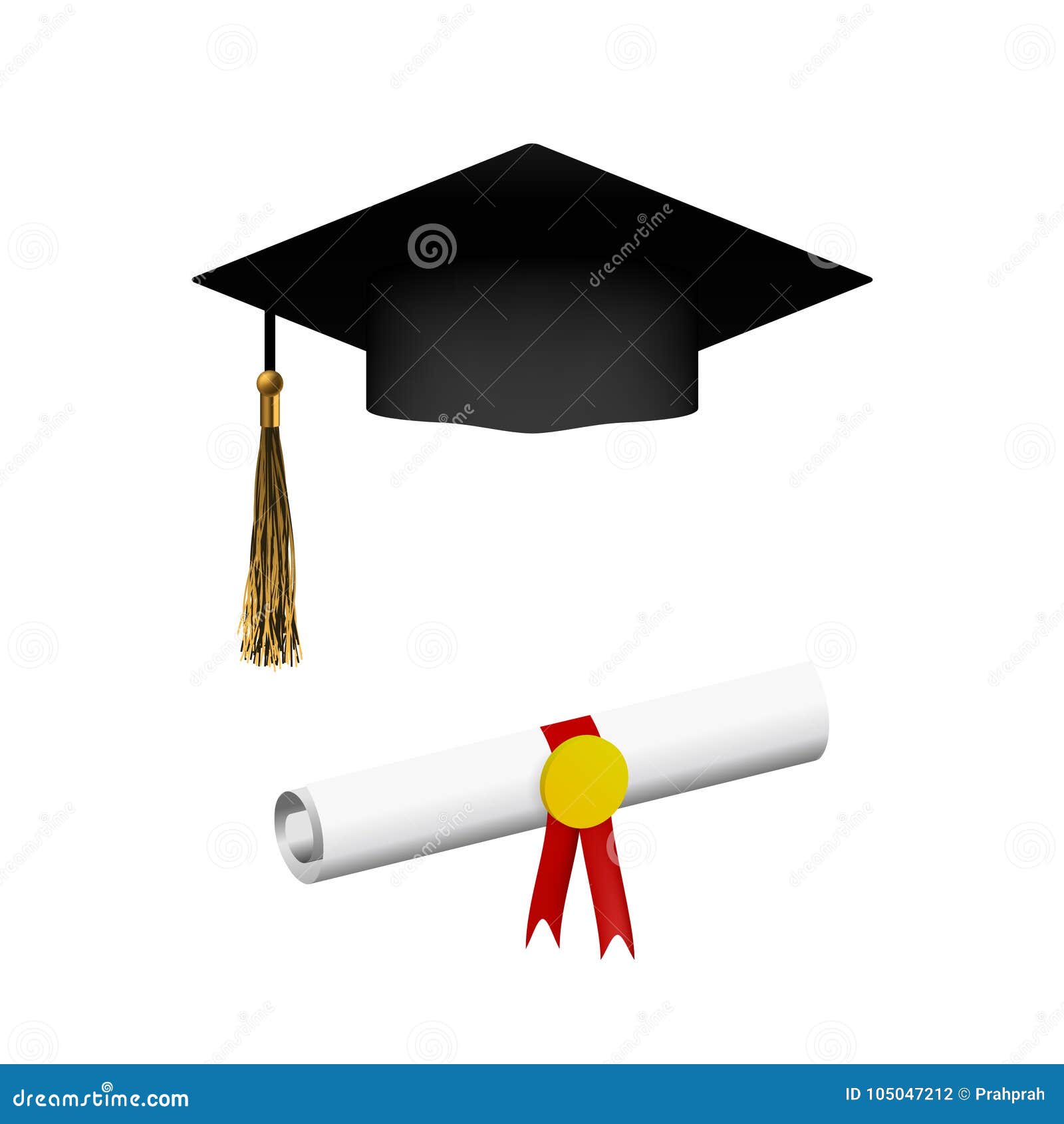 Realistic Graduation Cap with Shadow Stock Vector - Illustration of ...