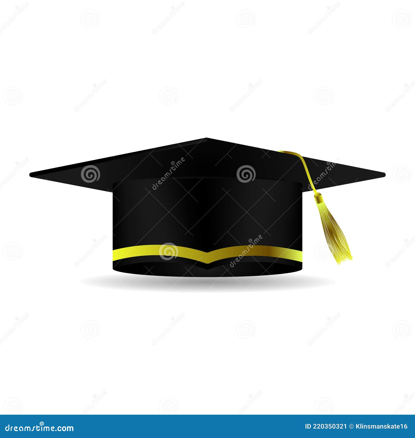 Realistic Graduation Hat. Isolated On White. Vector Illustration ...