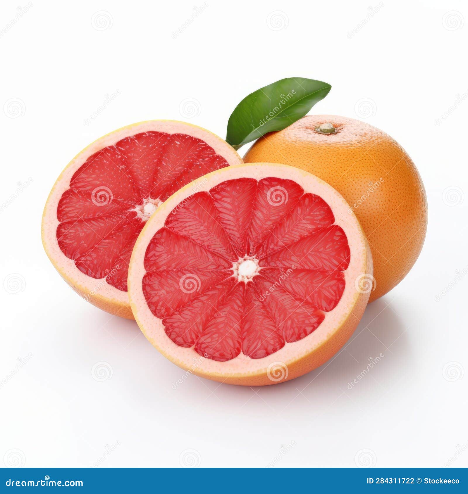 Realistic Grapefruit Illustration with Bold Colors and Subtle Gradients ...