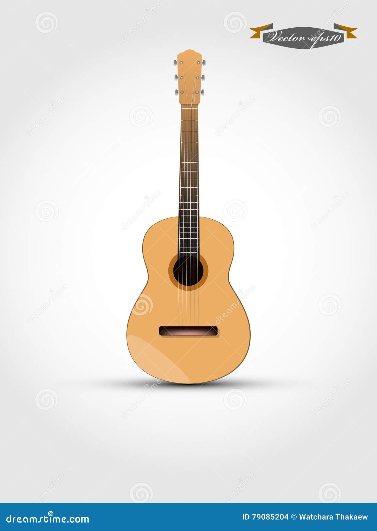 Realistic Graphic Design Vector of Acoustic Guitar Stock Vector ...
