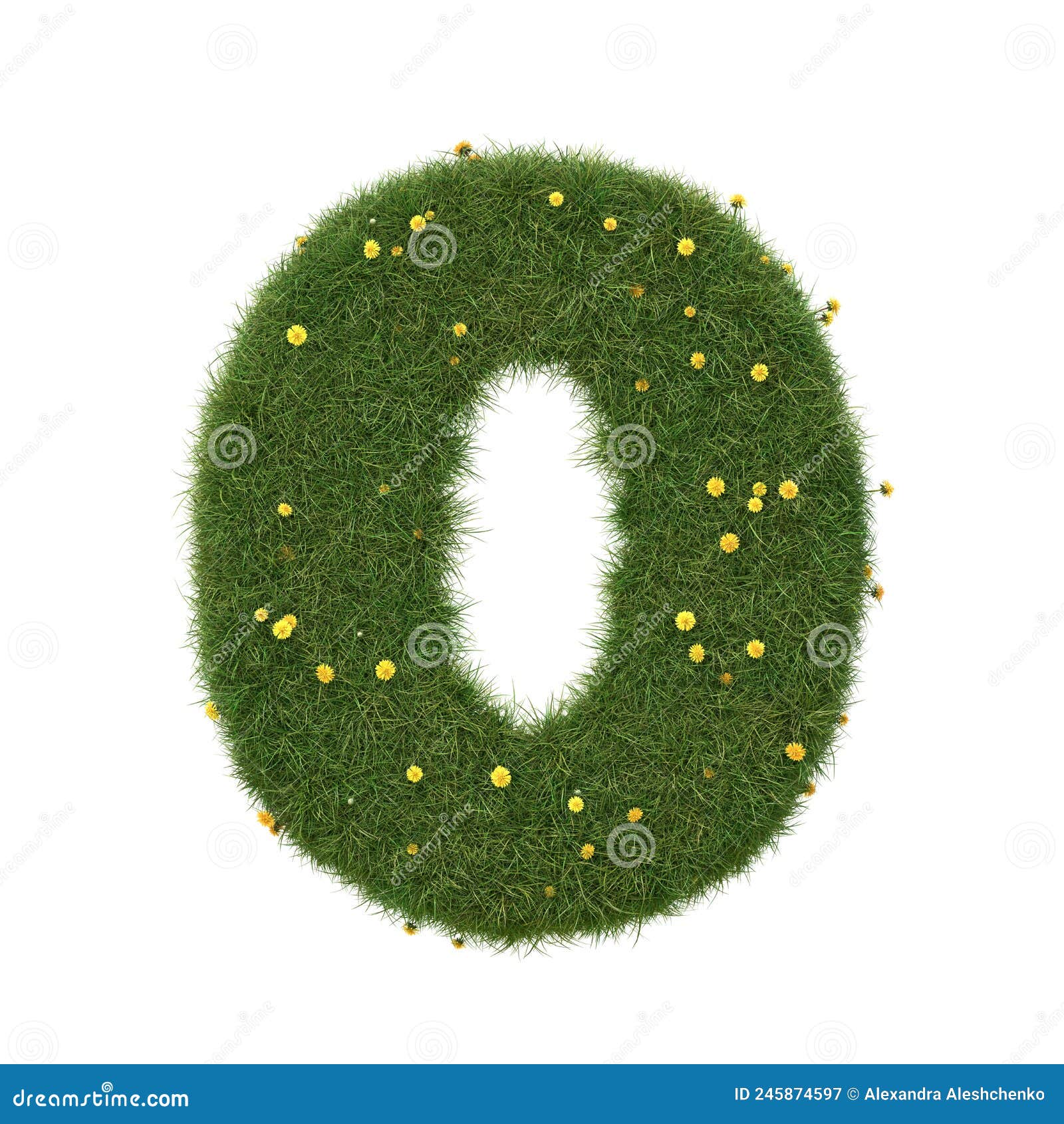 Grass Numbers 1 2 3 4. Green Numbers One, Two, Three, Four Isolated On ...