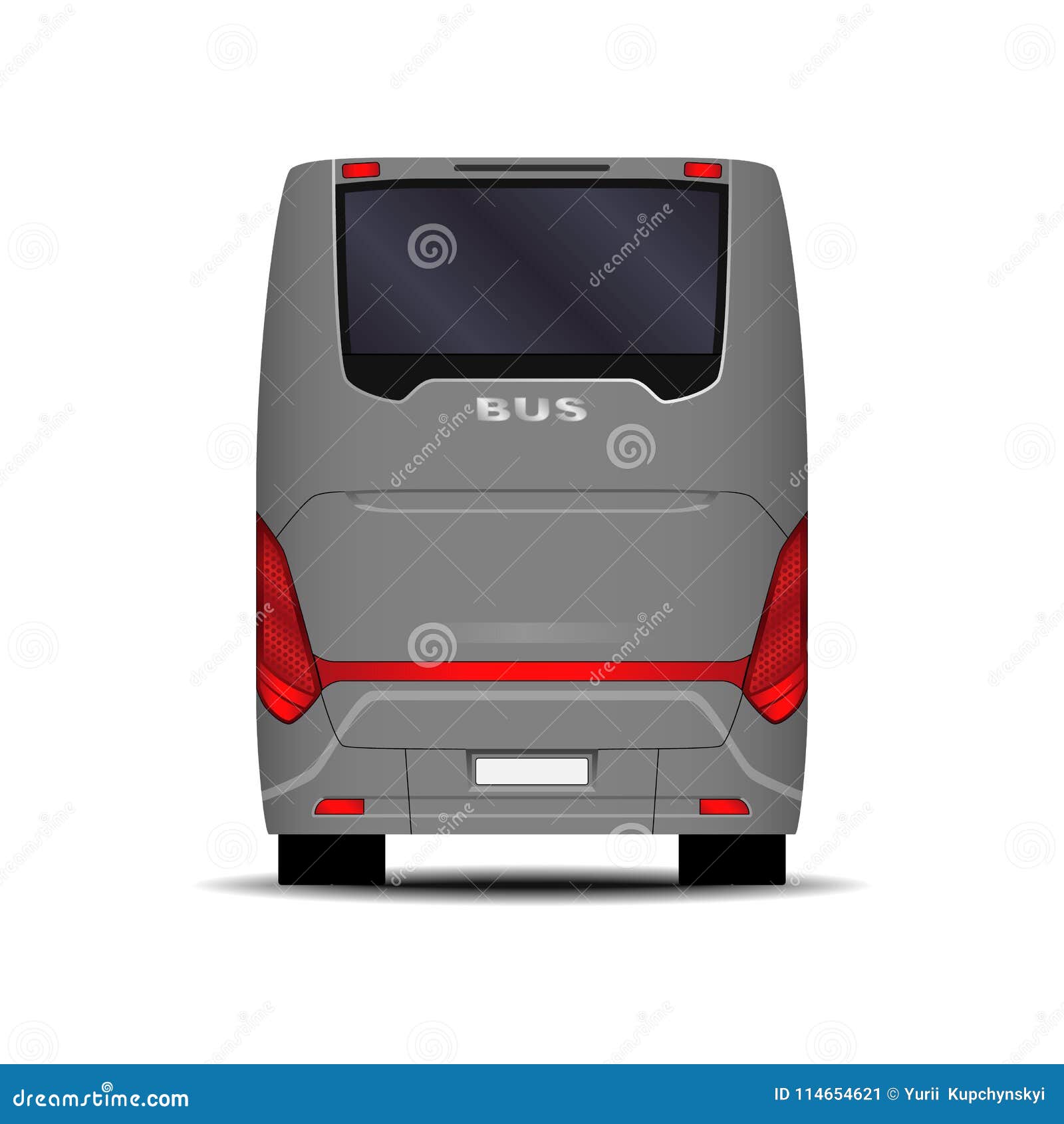 Realistic gray bus. stock illustration. Illustration of freight - 114654621