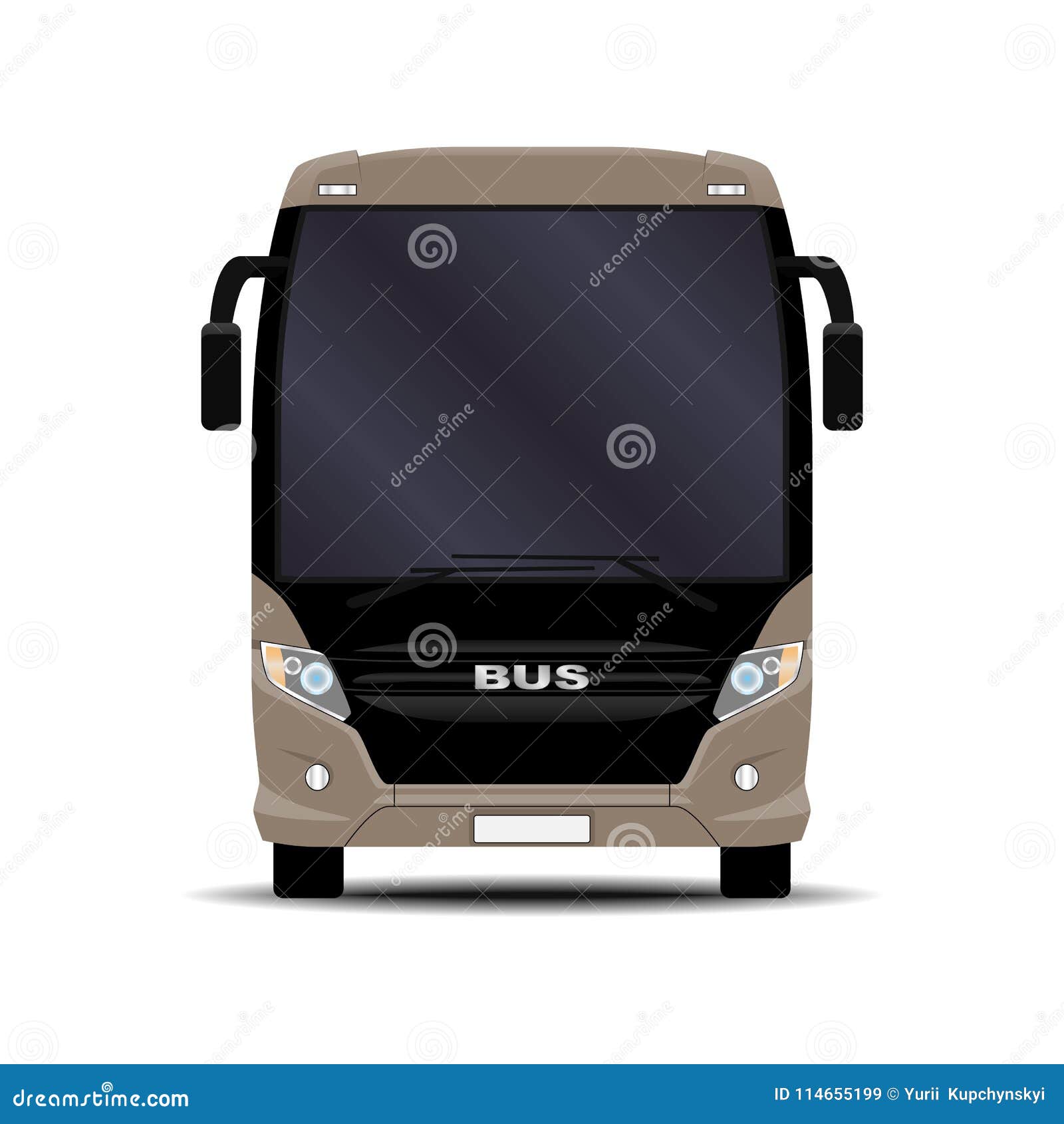 Realistic gray bus. stock illustration. Illustration of back - 114655199