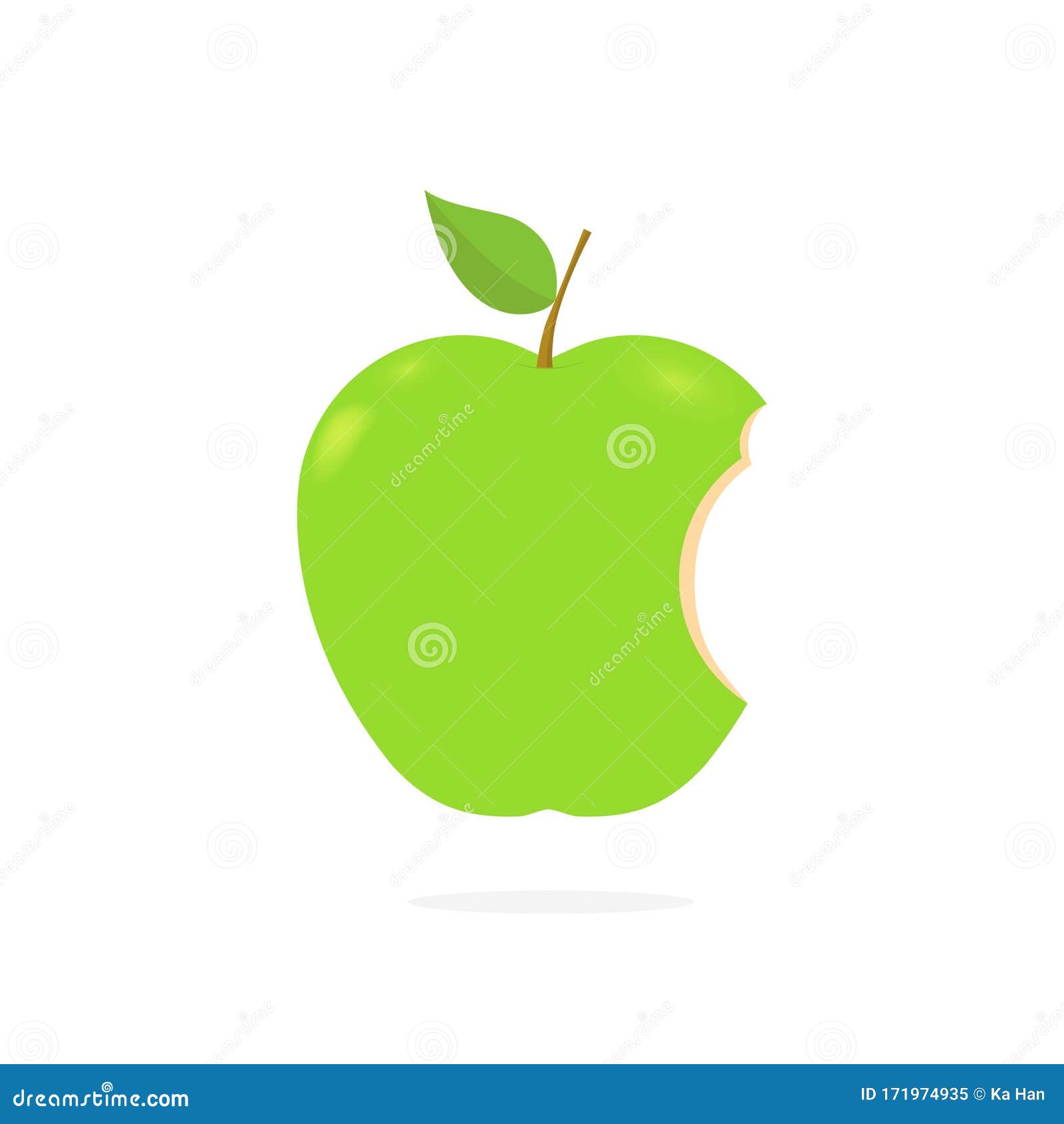 Realistic Green Apple Bite Vector Stock Vector - Illustration of ...