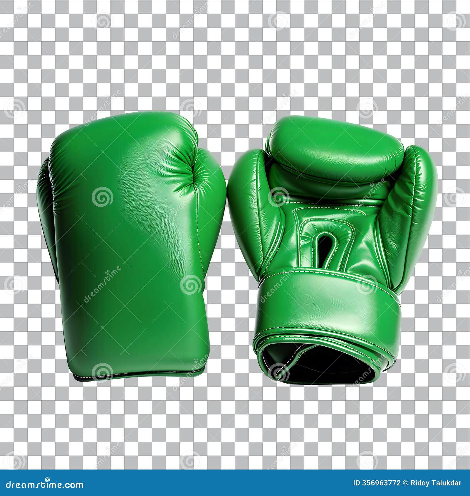 A Realistic Green Boxing Gloves Isolated on Transparent Background ...