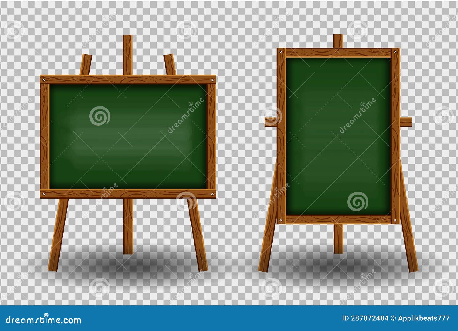 Realistic Green Chalkboard with Wooden Frame Stock Illustration ...