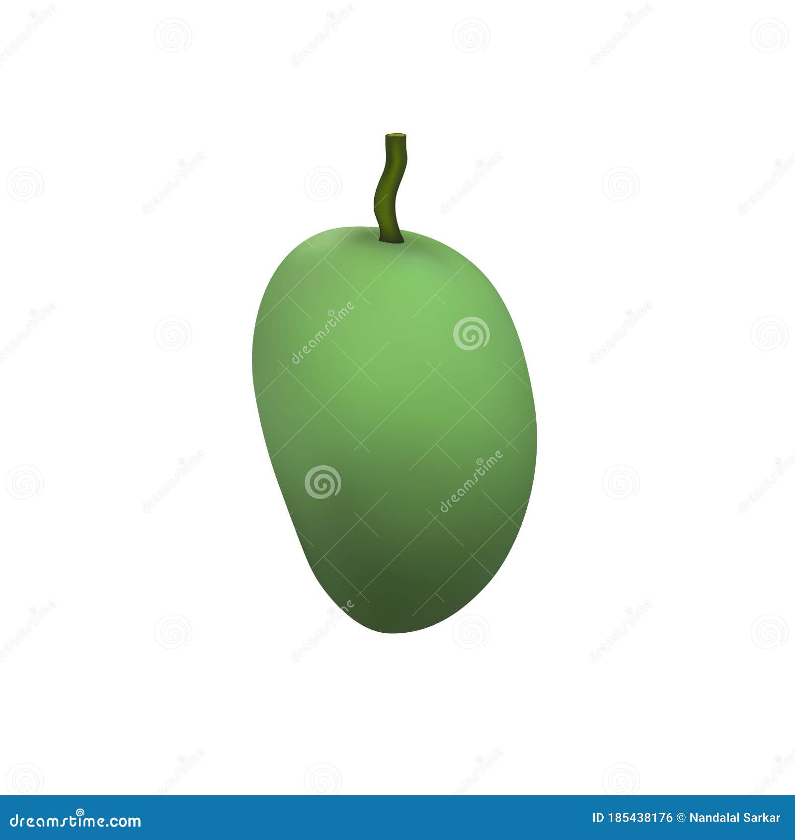 Realistic Green Mango Fruit Illustration Stock Vector - Illustration of ...