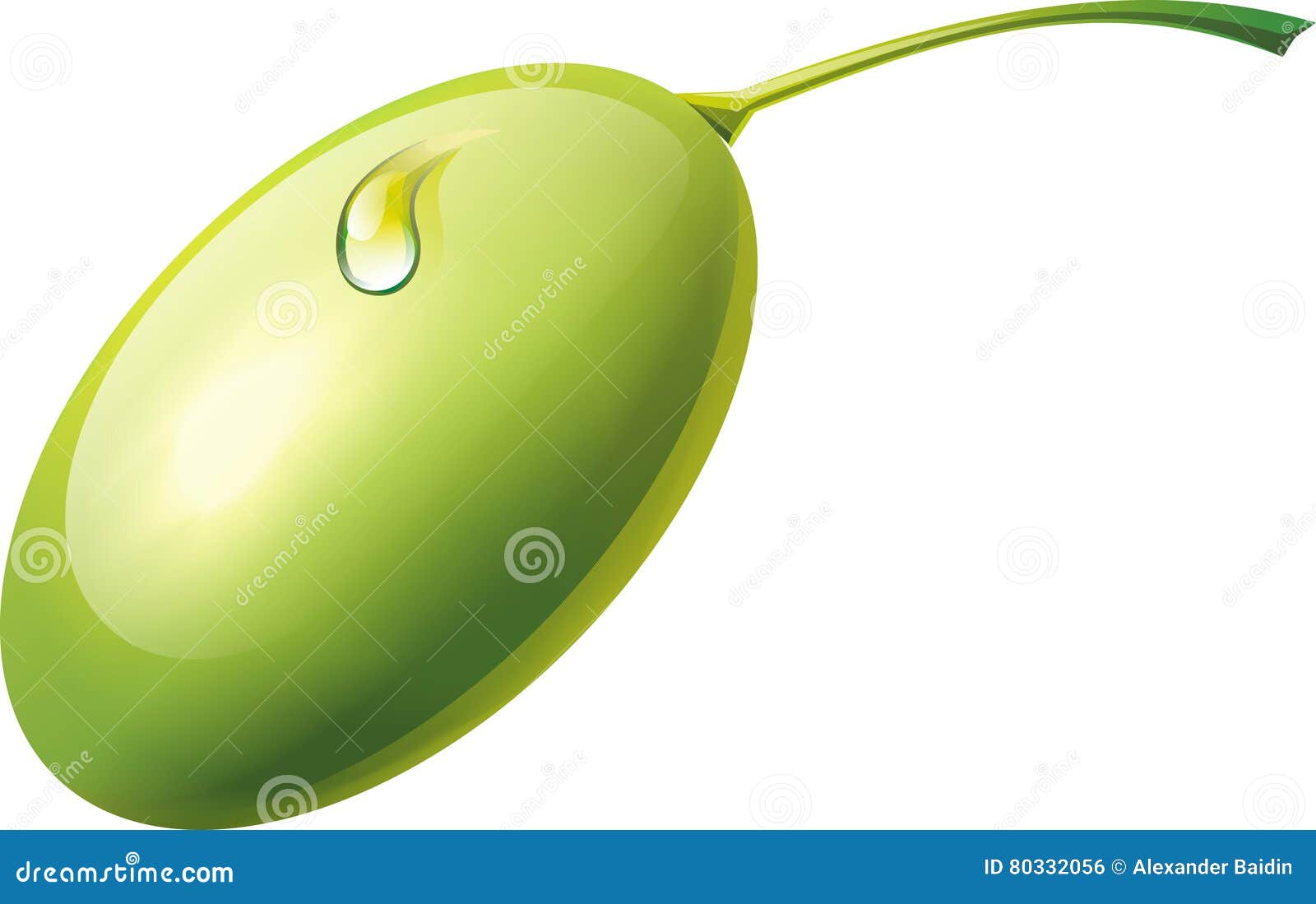 Realistic Green Olives with Drop. Stock Illustration - Illustration of ...