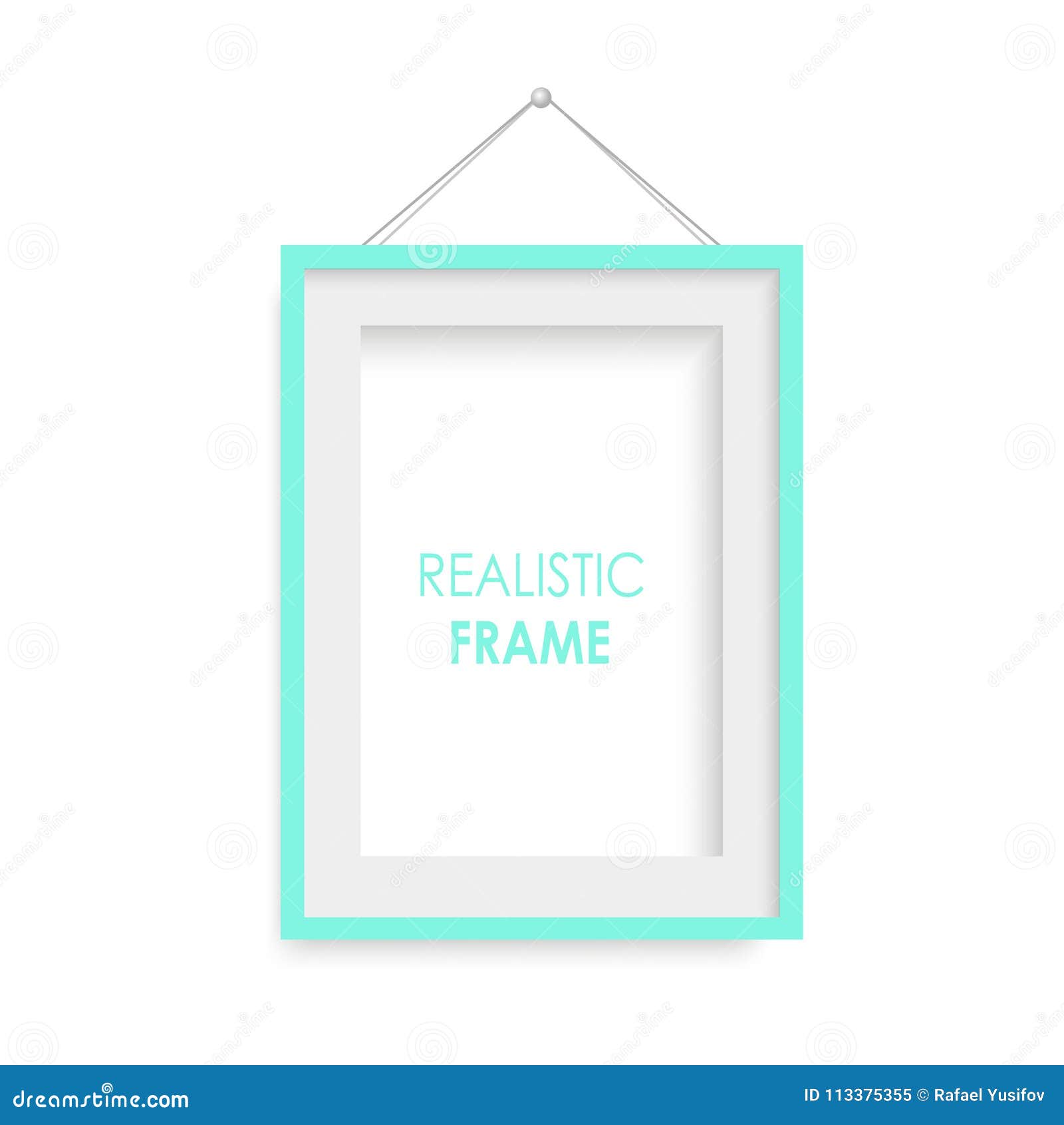 Realistic Green Photo Frame. Vector.. Stock Vector - Illustration of ...