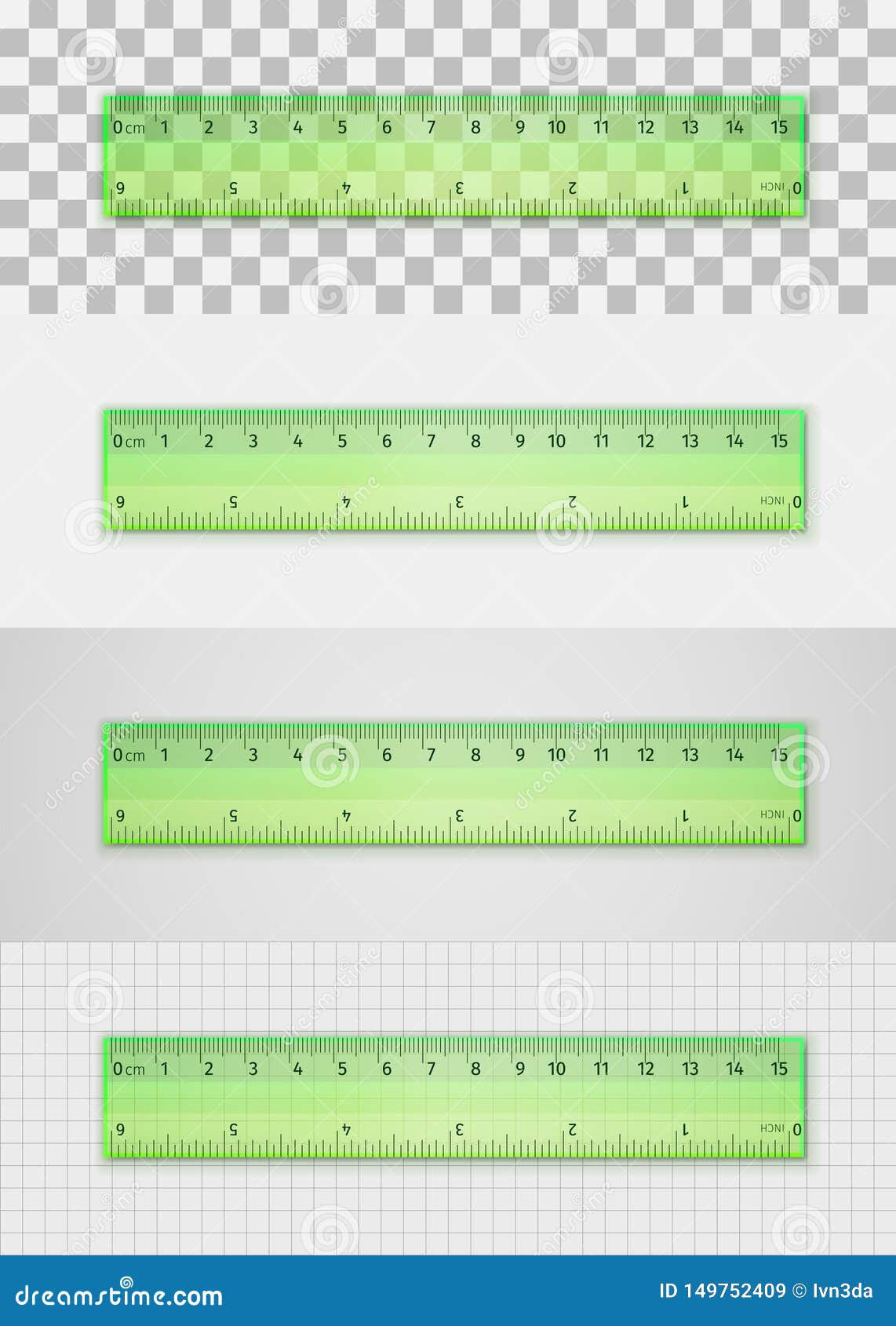 Transparent Ruler - Realistic Ruler Scale - Vector Illustration ...