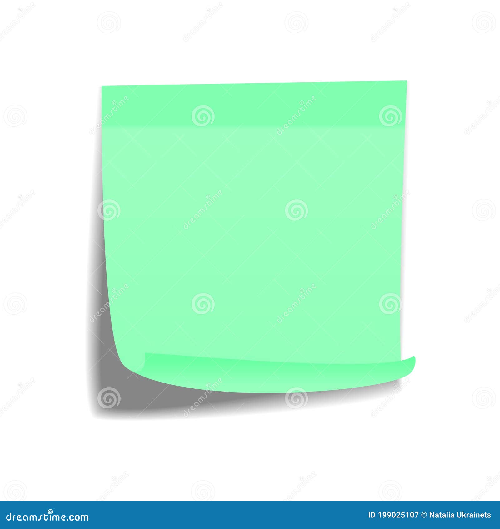 Realistic Green Sticky Note with Shadow Stock Vector - Illustration of ...