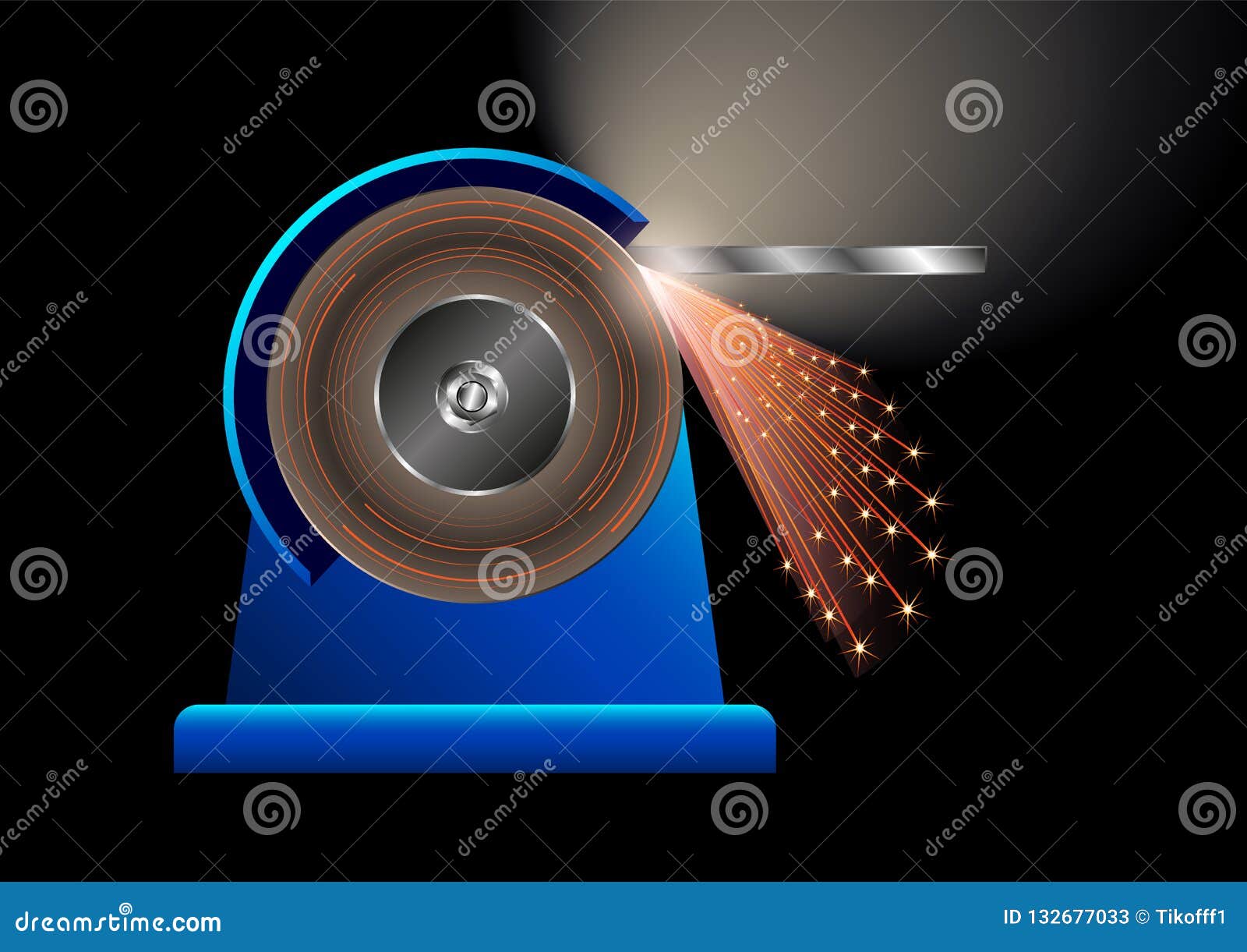 Realistic grinding machine stock vector. Illustration of power - 132677033