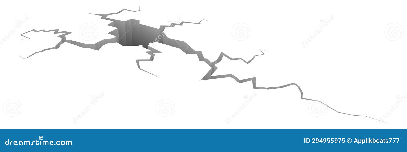 Ground Cracks, Breaks On Land Surface From Earthquake Isolated On White ...