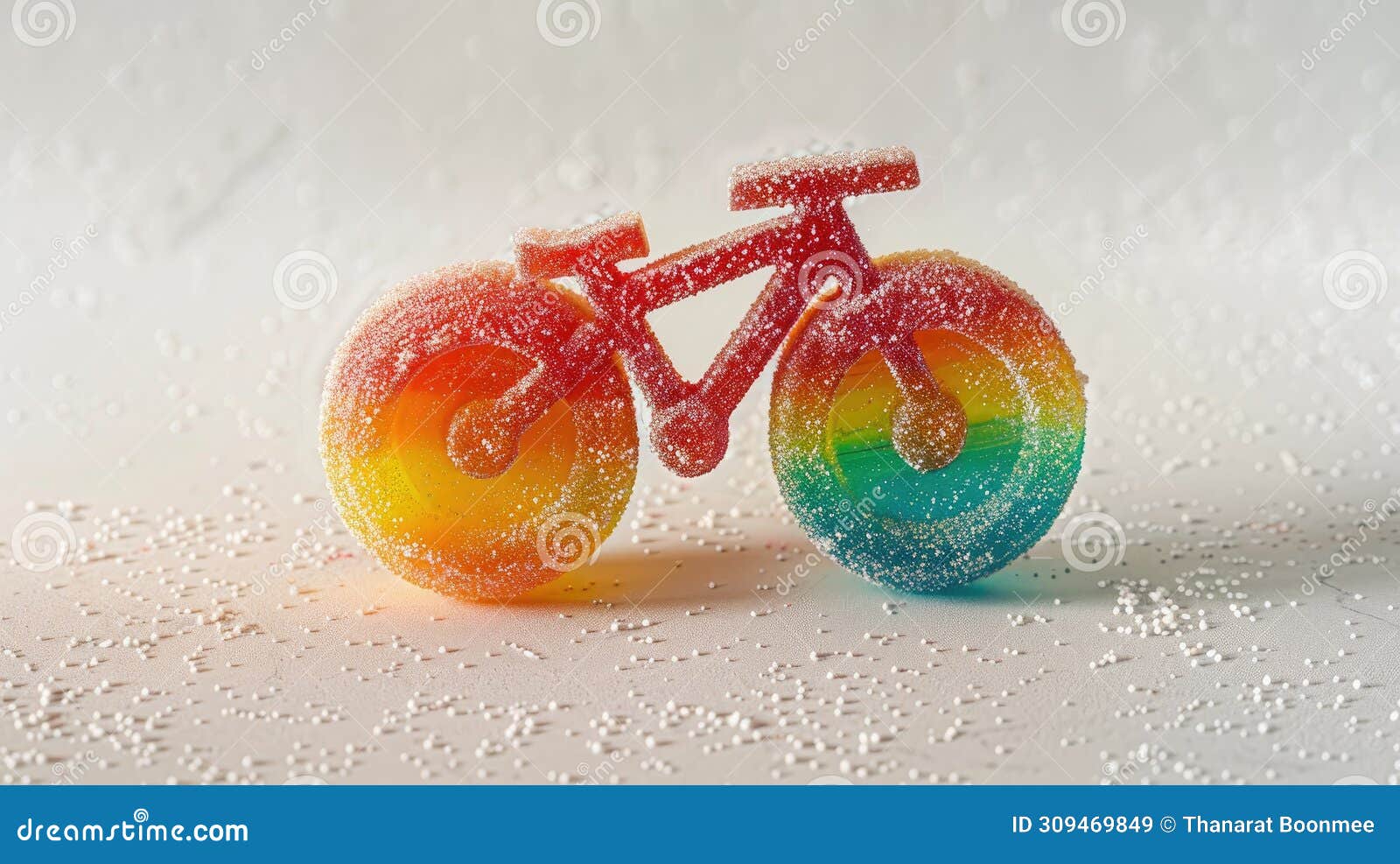 Realistic Gummy Candy Shaped Like a Desk Bicycle, Featuring Three ...