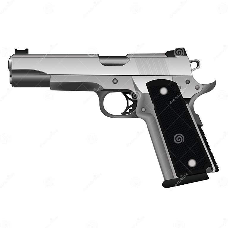 Realistic gun stock illustration. Illustration of symbol - 72845193
