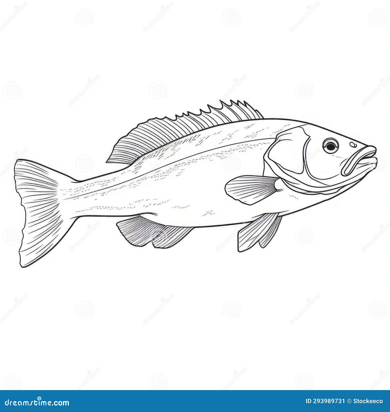 Haddock Outline. Isolated Haddock On White Background Vector ...