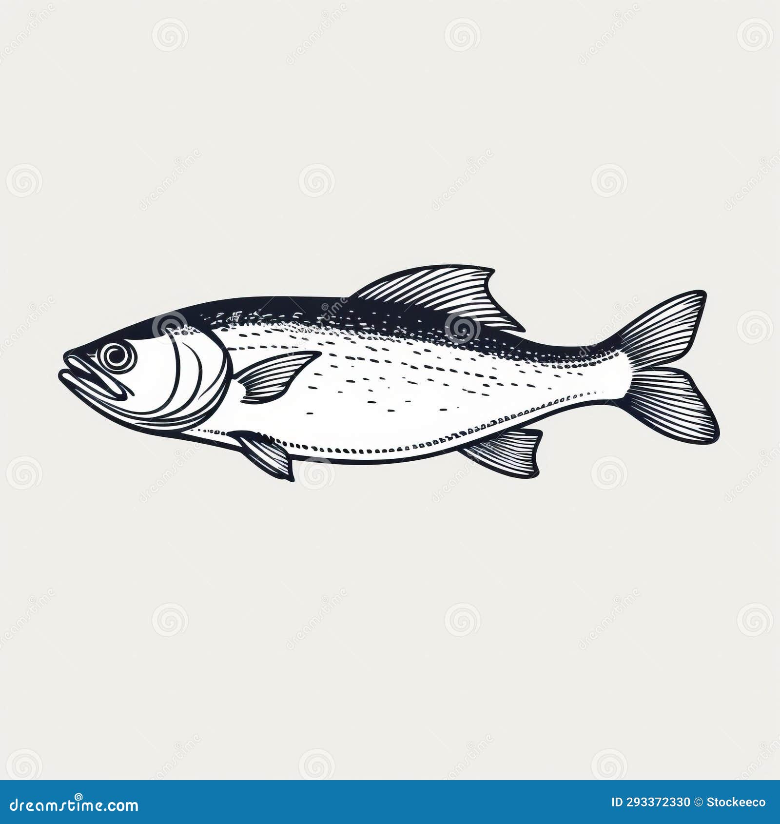 Haddock Outline. Isolated Haddock On White Background Vector ...
