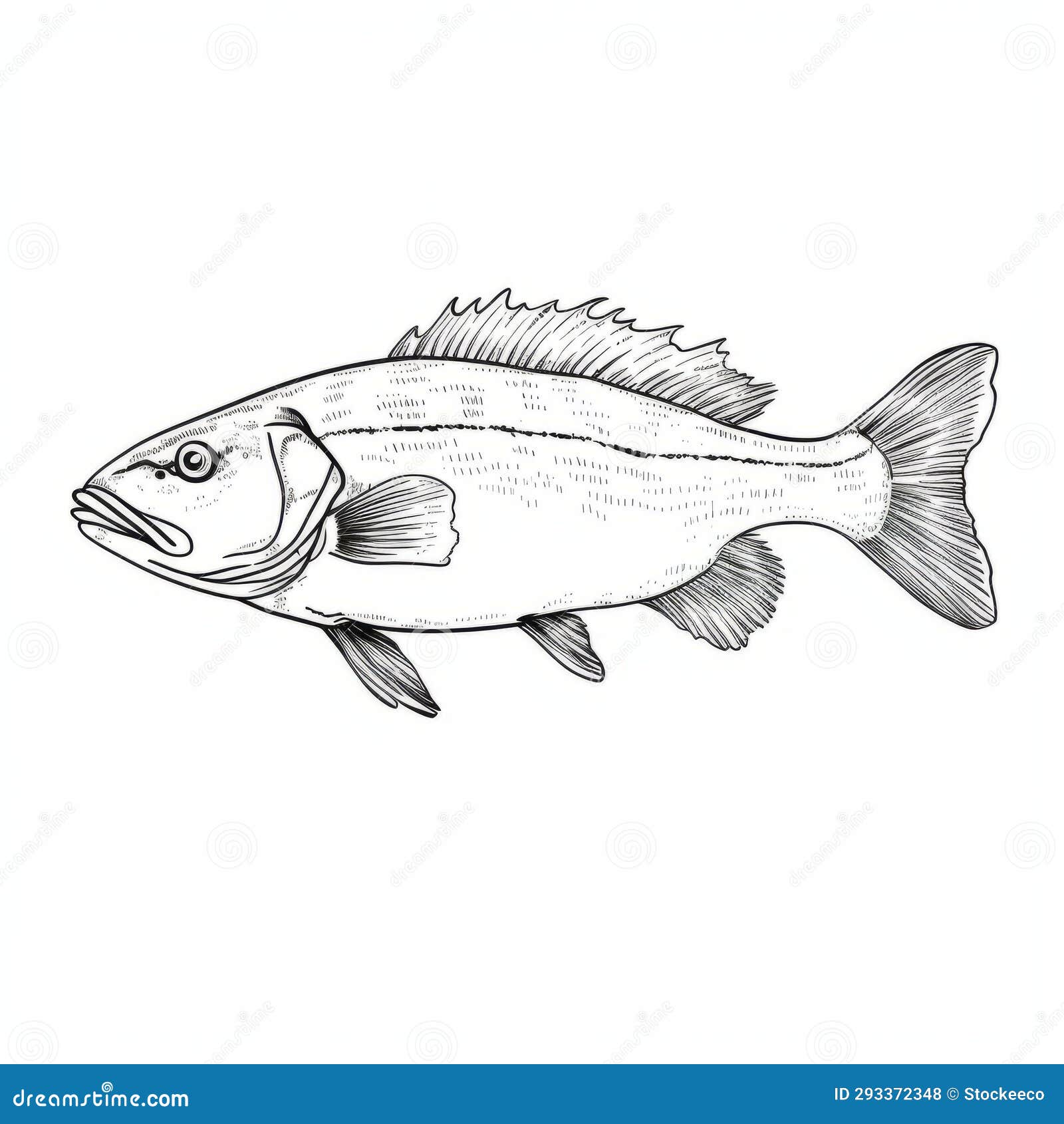 Haddock Line Art, Haddock Vector, Haddock Illustration, Haddock Drawing ...