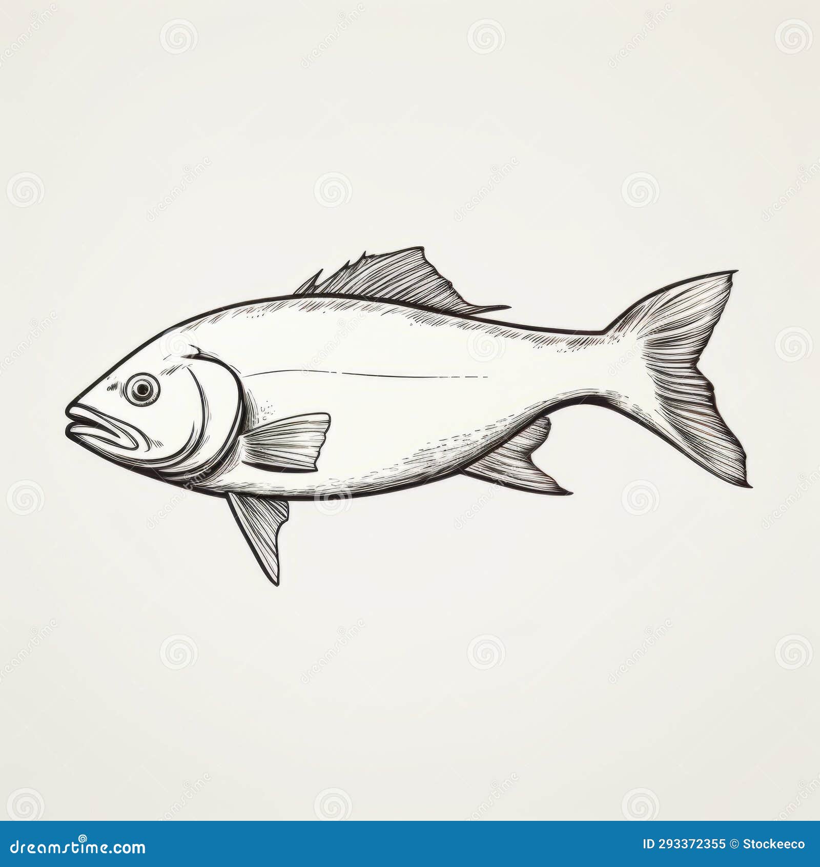 Haddock Line Art, Haddock Vector, Haddock Illustration, Haddock Drawing ...