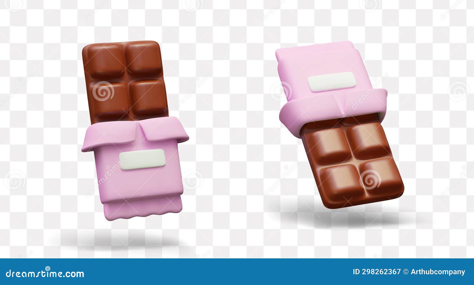 Realistic Half Opened Chocolate Bar. Vector Object Illuminated at ...