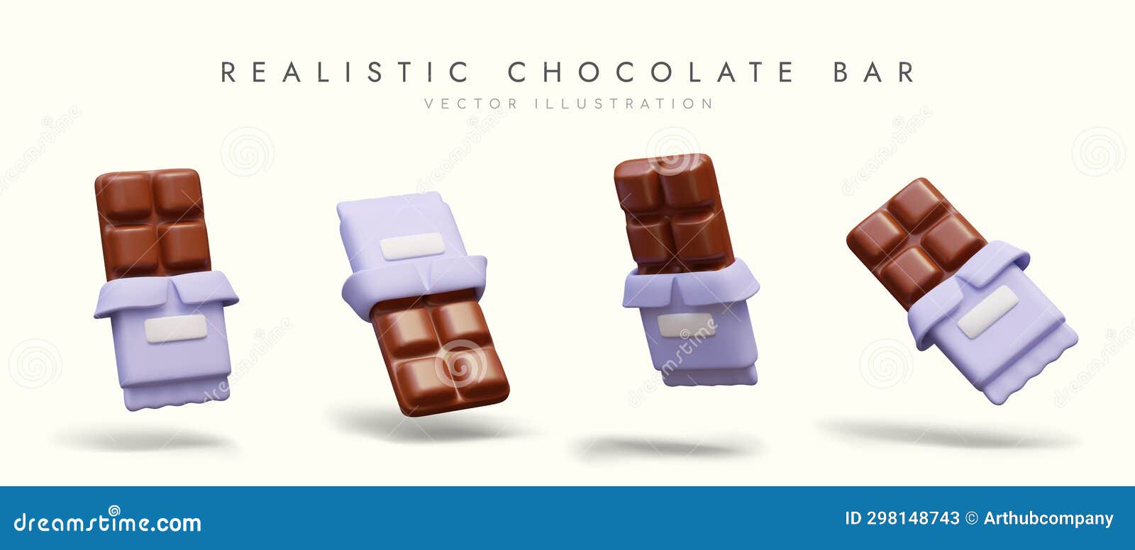 Realistic Half Unfolded Chocolate Bar. Unbranded Packaging, Mockup ...