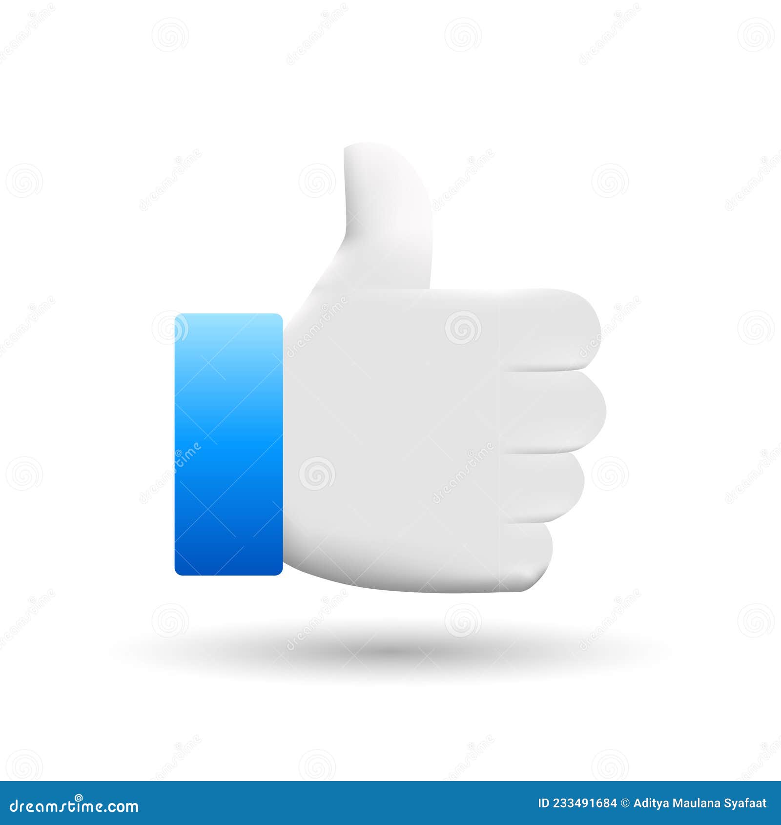 Realistic Hand Like Icon White and Blue Stock Vector - Illustration of ...
