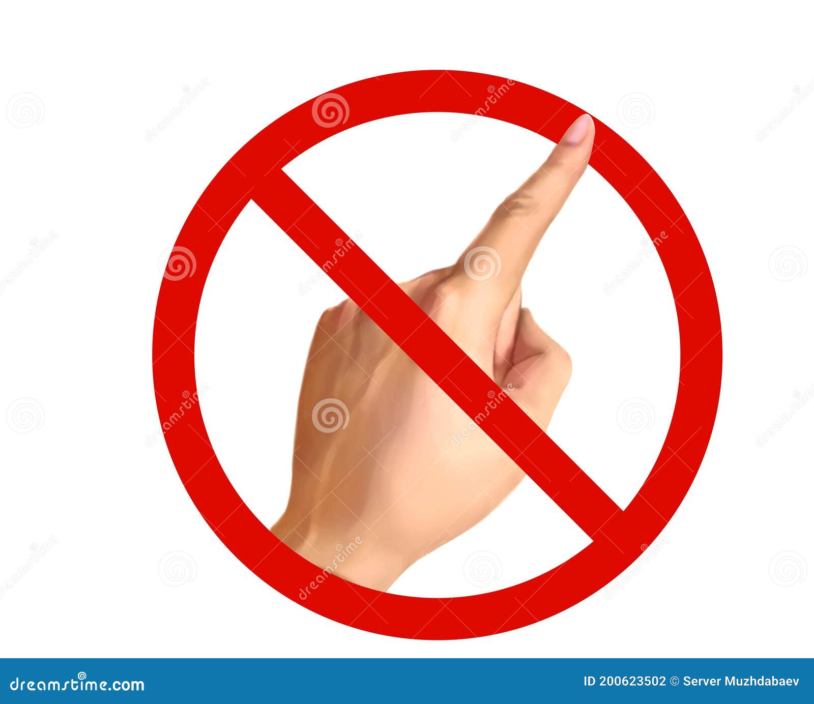 Realistic Hand with a Prohibition Sign. Stock Illustration ...