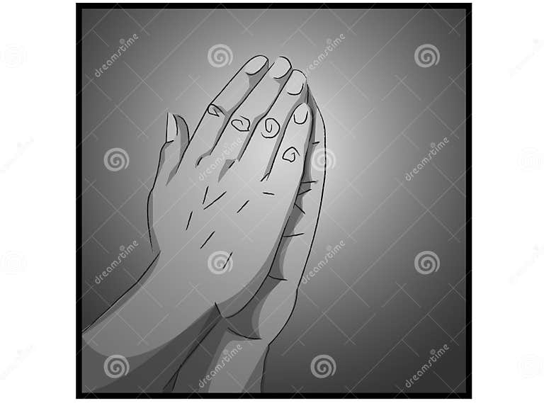 Realistic Hands in Prayer Position Stock Vector - Illustration of hands ...