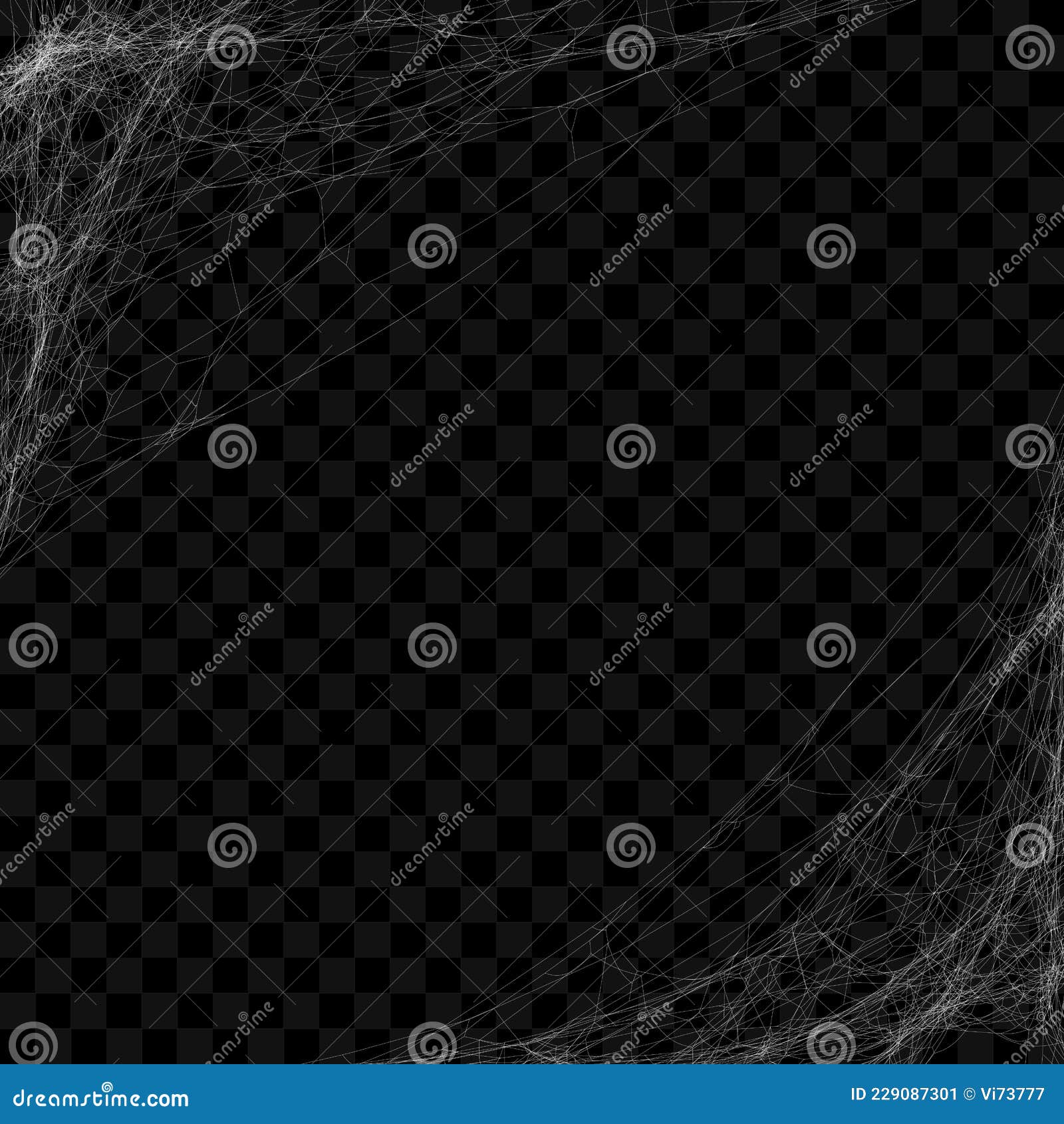 Realistic Hanging Spider Web. Cobweb Frame for Halloween Design. Vector ...