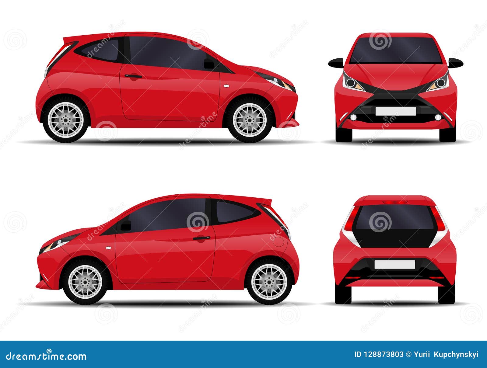 Realistic Car. Hatchback. Cartoon Vector | CartoonDealer.com #184892909