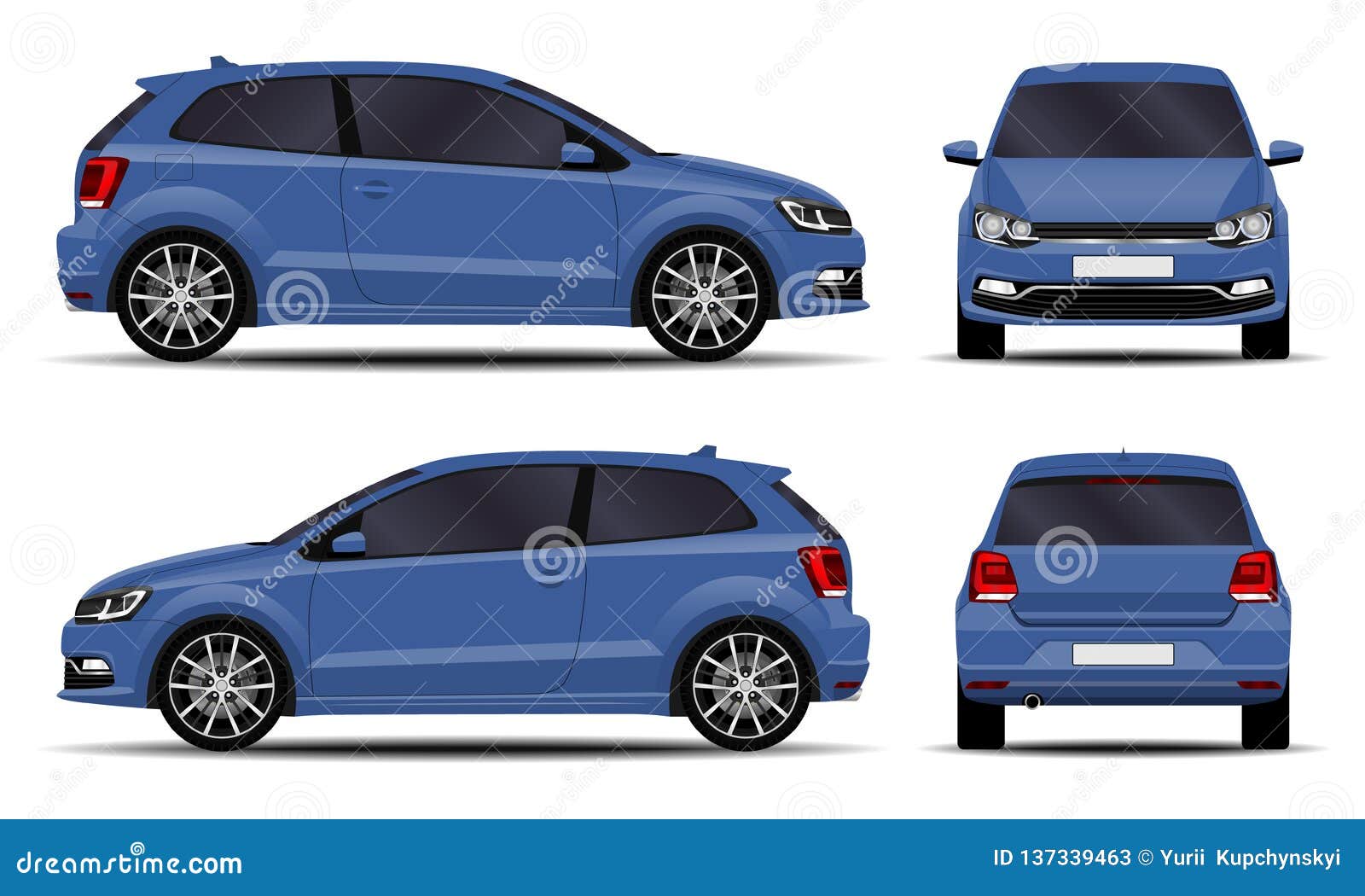 Realistic Car. Hatchback. Cartoon Vector | CartoonDealer.com #184892909