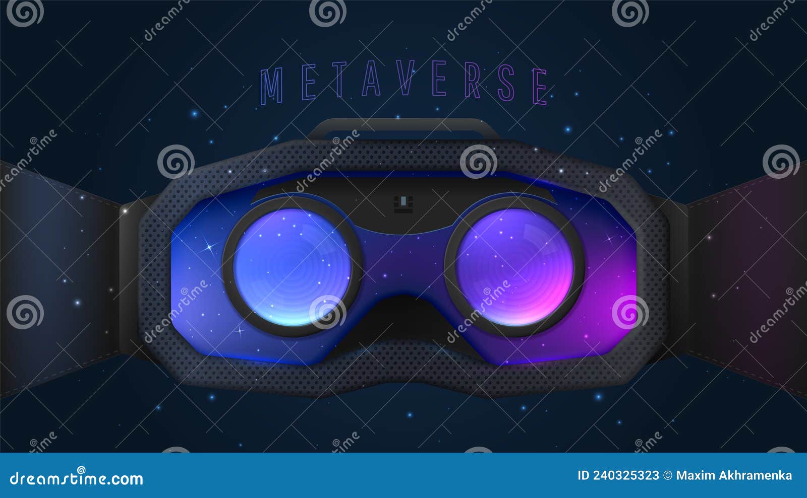 Realistic Headset for Virtual Reality View from the Inside. the Concept ...