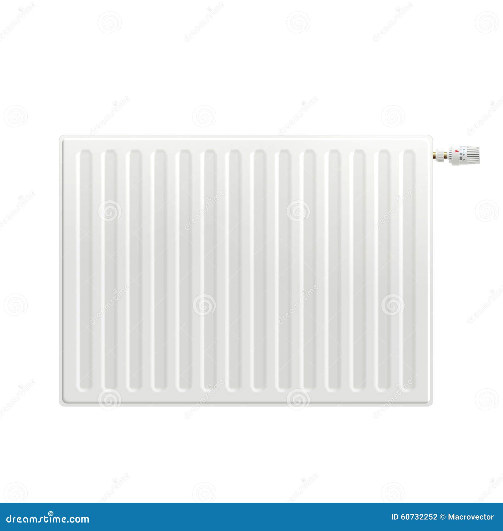 3D Realistic Heating Radiator On White Wall Cartoon Vector ...