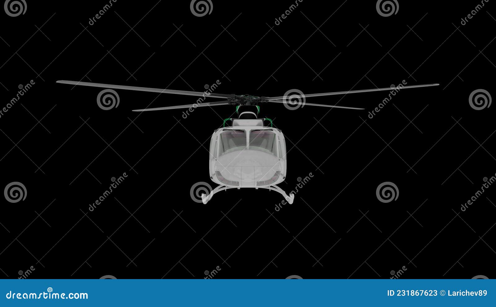 Realistic Helicopter Flying Animation. Front View. Alpha Channel Stock ...