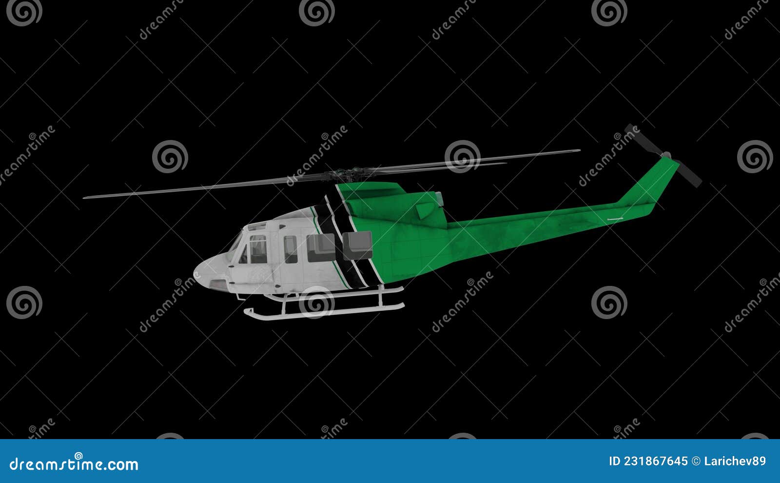 Realistic Helicopter Flying Animation. Side View. Alpha Channel Stock ...