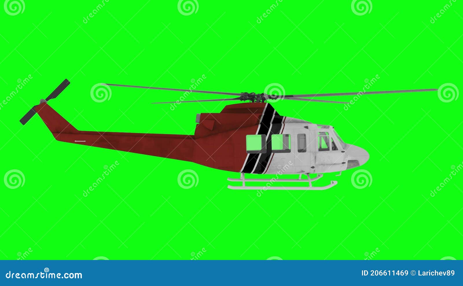 Realistic Helicopter Flying Animation. Side View Stock Video - Video of ...
