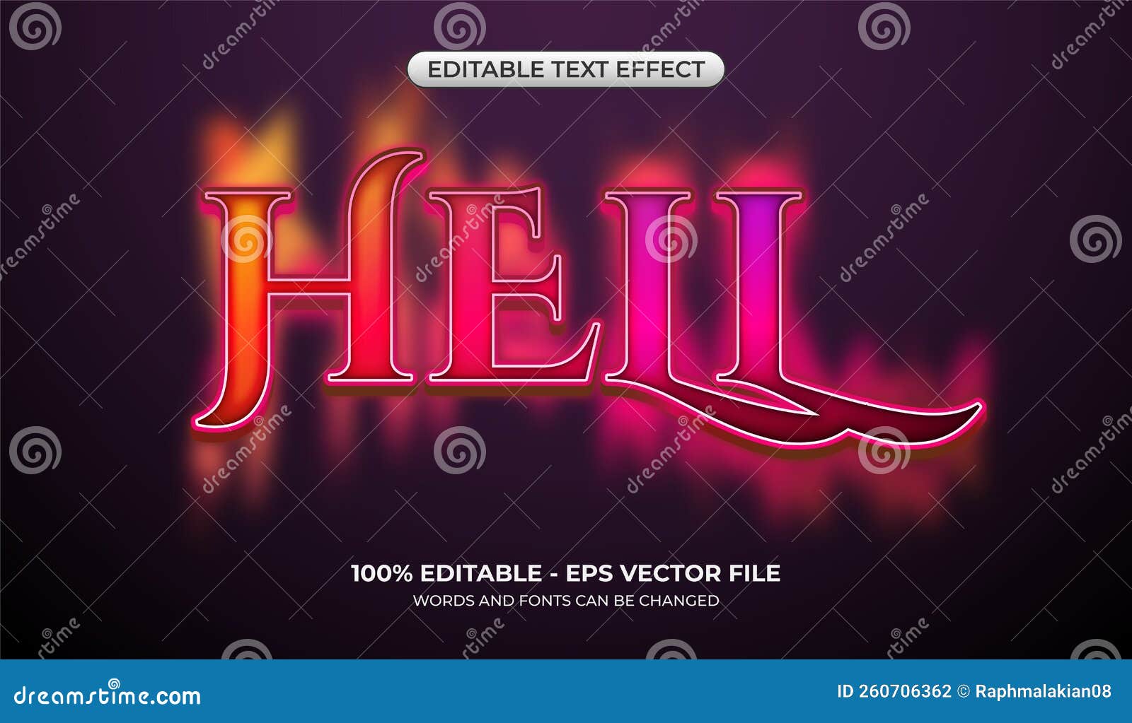 Realistic Hell Text Effect. Editable Rainbow Gradient Text Effect with ... Realistic Hell Text Effect. Editable Rainbow Gradient Text Effect with ...
