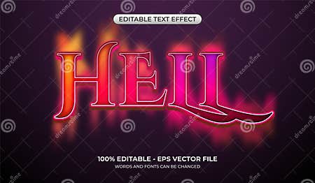Realistic Hell Text Effect. Editable Rainbow Gradient Text Effect with ...