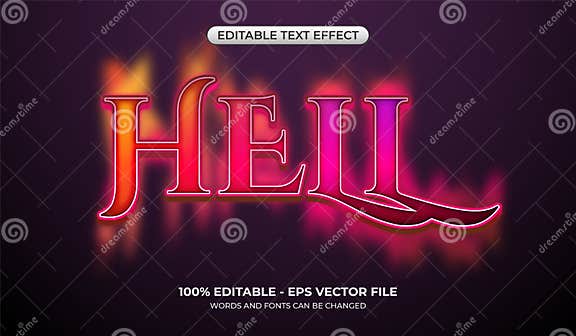 Realistic Hell Text Effect. Editable Rainbow Gradient Text Effect with ...