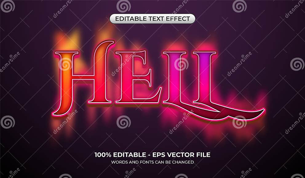 Realistic Hell Text Effect. Editable Rainbow Gradient Text Effect with ...