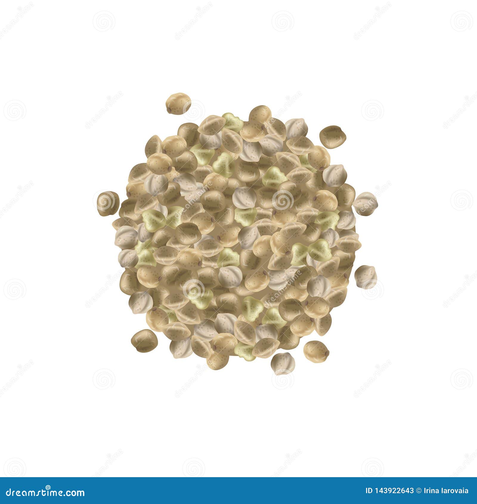 Realistic Hemp Seeds Sprouts For Healthy Eating. Vector Illustration ...