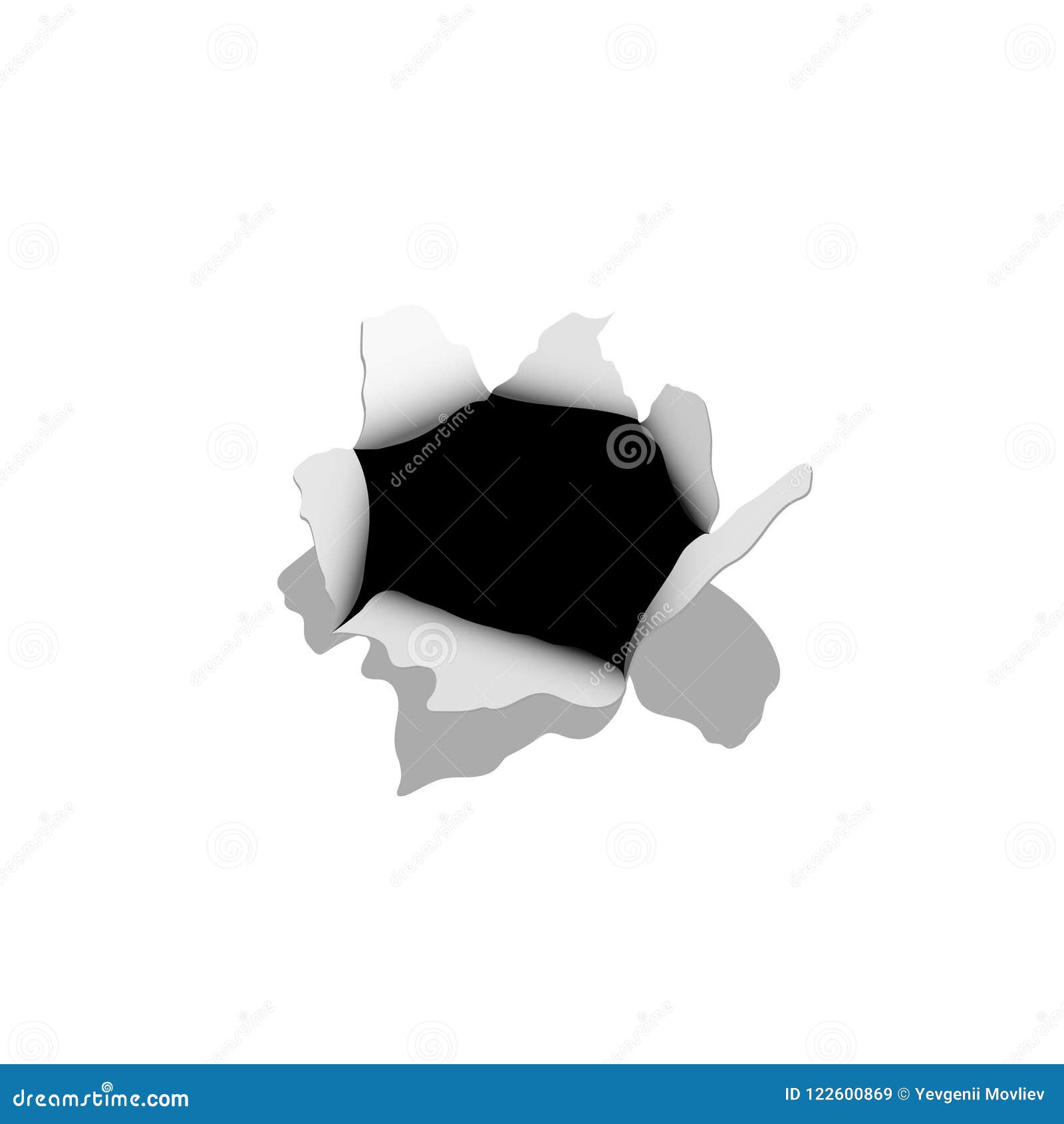 Realistic Holes in Paper. Isolated Template on White Background Stock ...