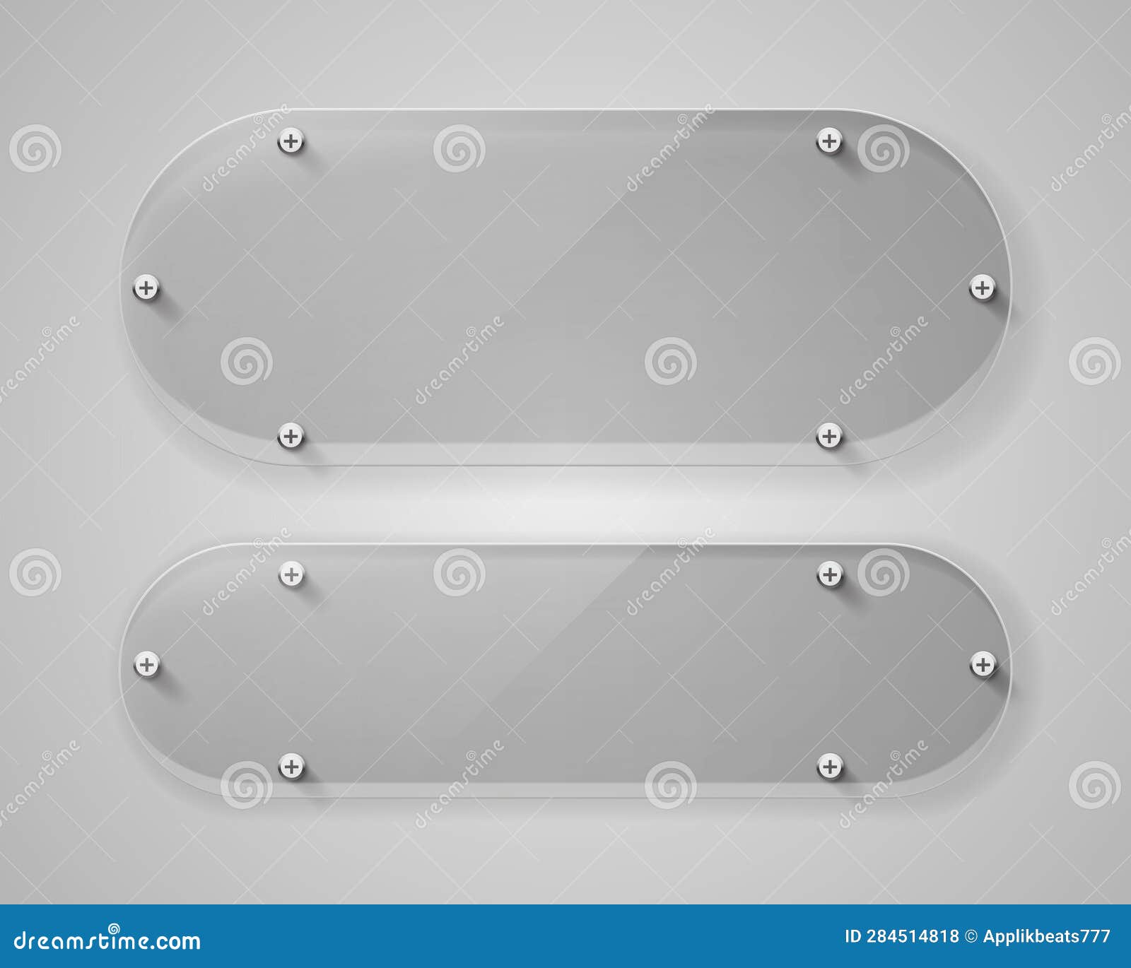 Realistic Horizontal Transparent Glass Frame with Shadow. Modern ...