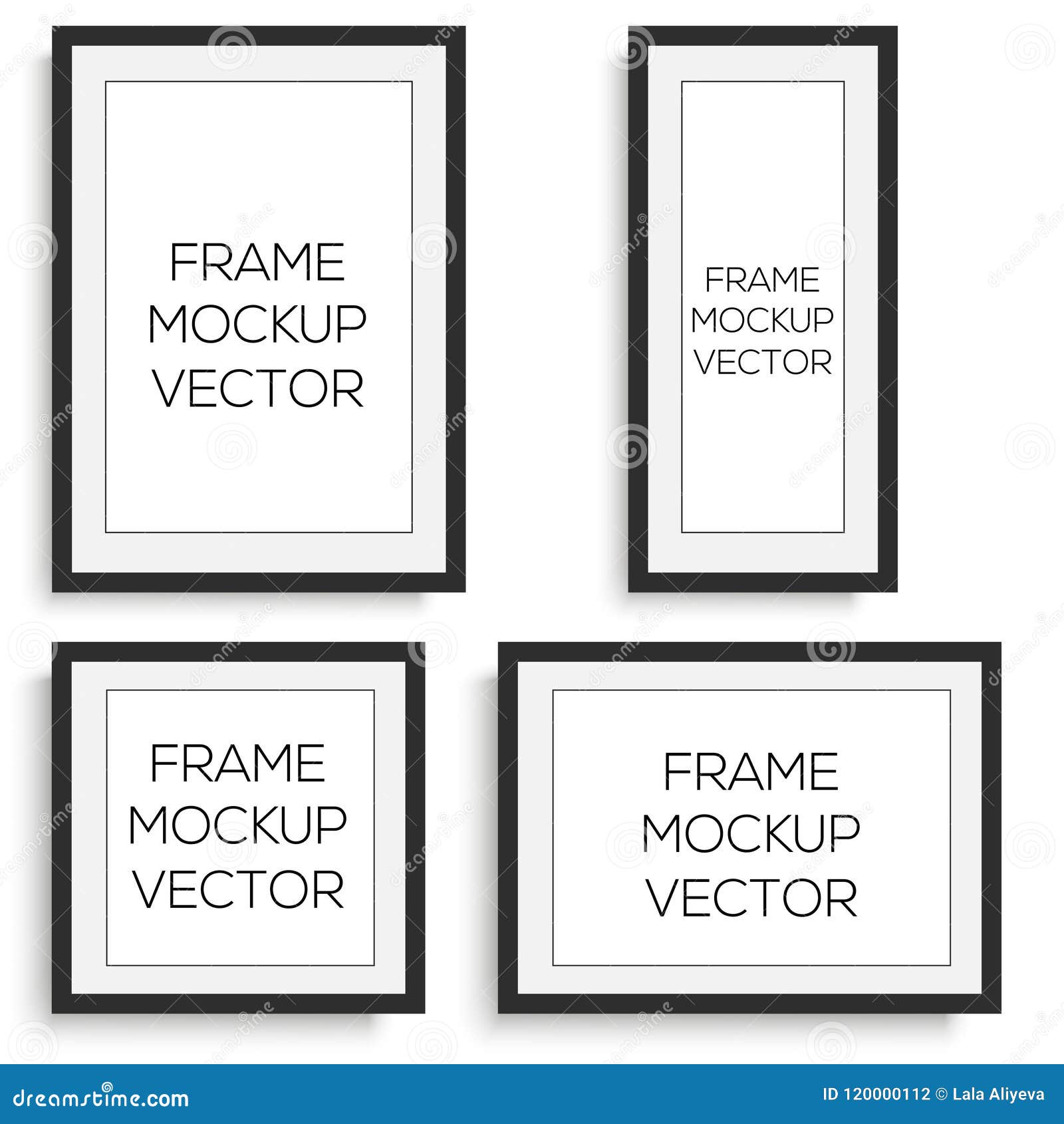 Realistic Horizontal and Vertical Black Photo Frame. Vector Stock ...