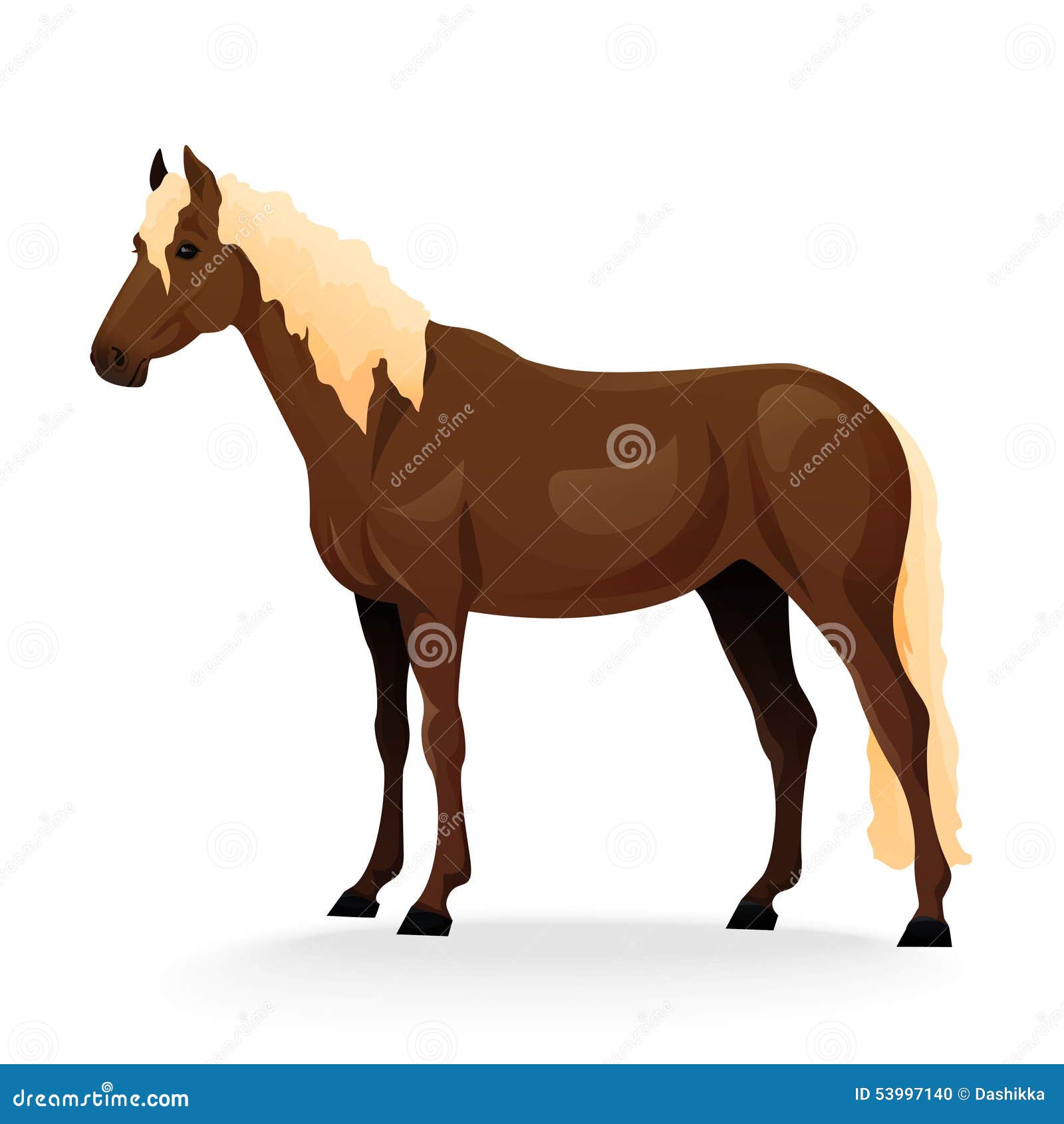 Realistic Horse with Red Coat Stock Vector - Illustration of object ...