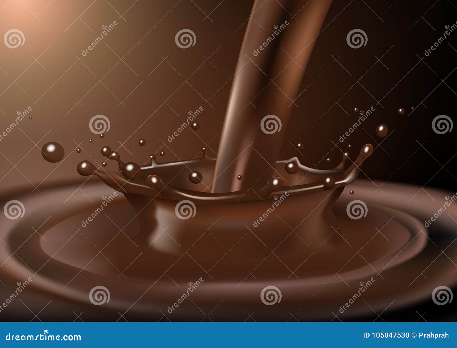 Realistic Hot Chocolate Splash Liquid Stock Illustration - Illustration ...